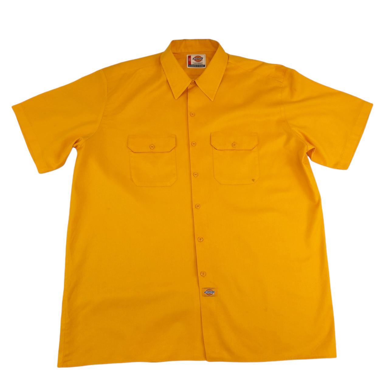 Vintage Dickies Work Shirt Yellow 2XL Short... - Depop