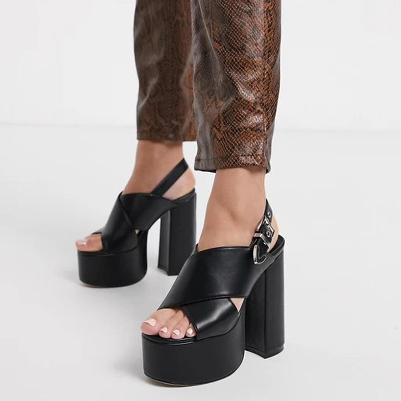 Lamoda studded platform shoes sandals in black EU39... - Depop