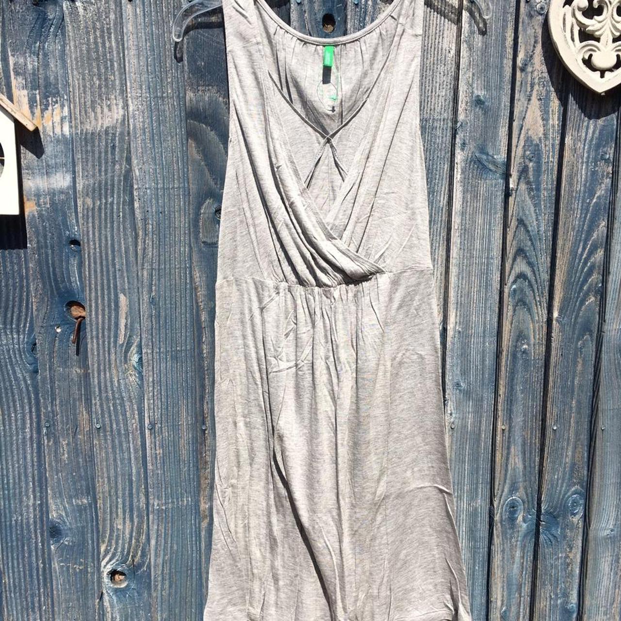 Grey United Colours of Benetton Summer Knee Length... - Depop