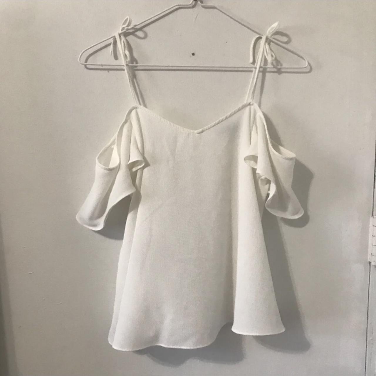 Topshop White Blouse with string tie. Size 2. New... - Depop