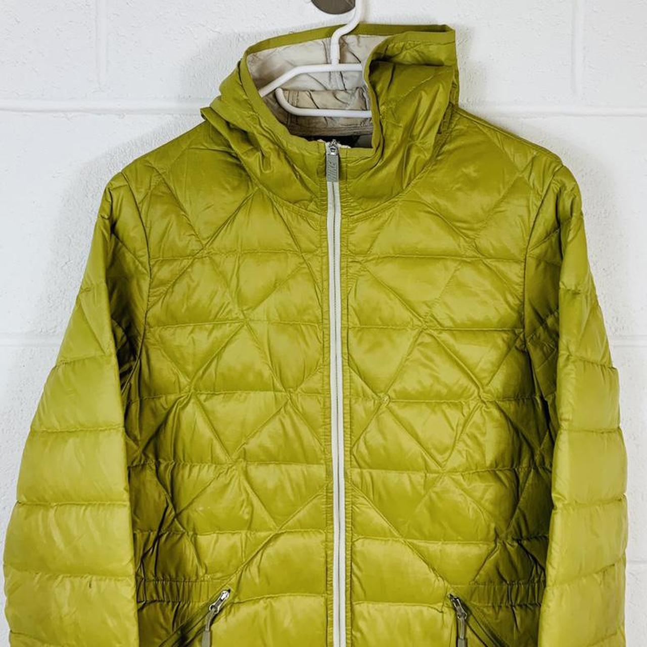 Vintage Nike Puffer Jacket in Green/Yellow. Padded... - Depop