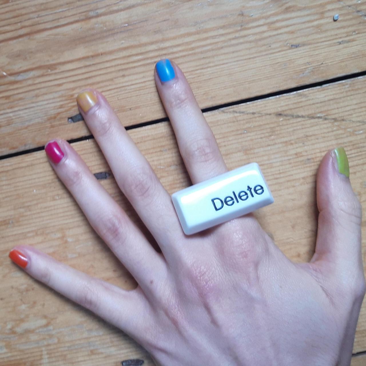 Open to offers! Peng y2k keyboard ring, handmade... | Depop