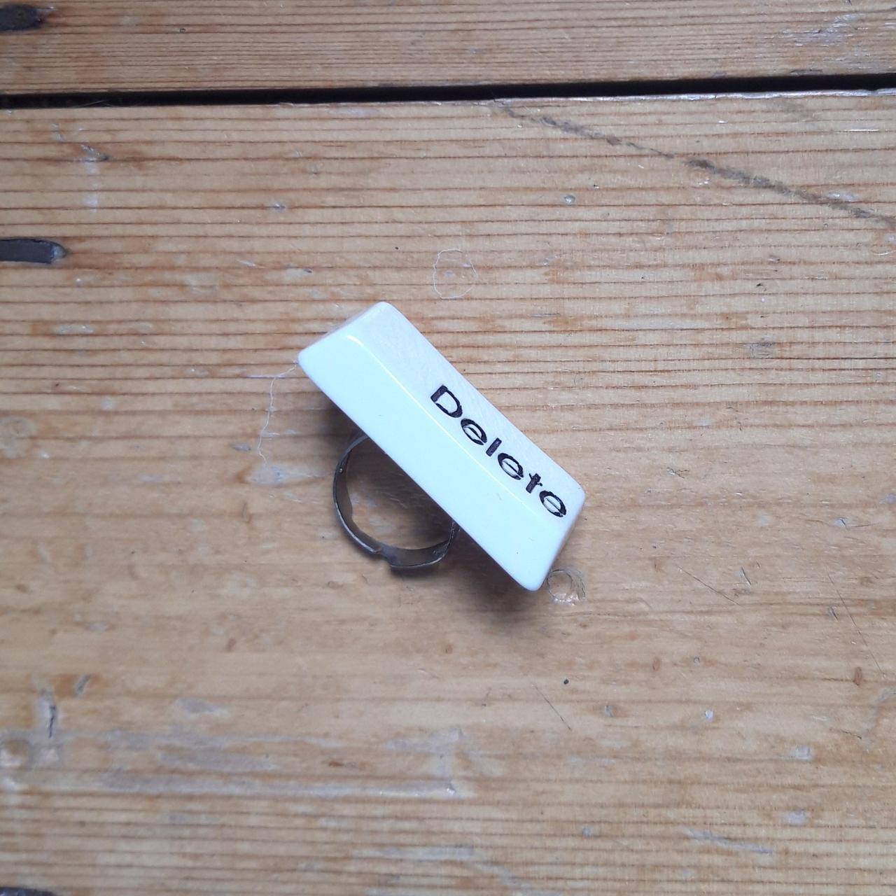Open to offers! Peng y2k keyboard ring, handmade... | Depop