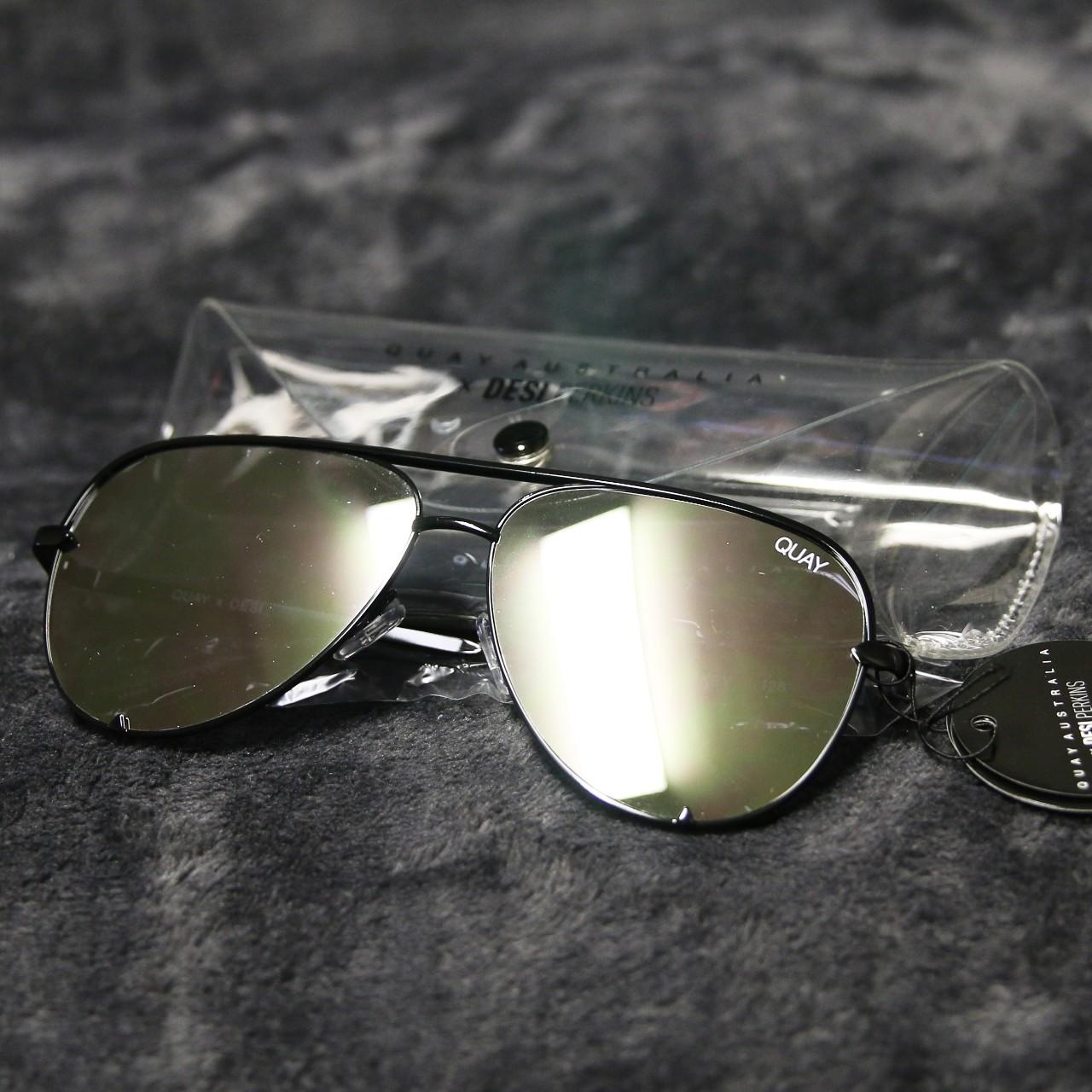 Quay X Desi High Key Sunglasses Black Silver 💀100 Depop