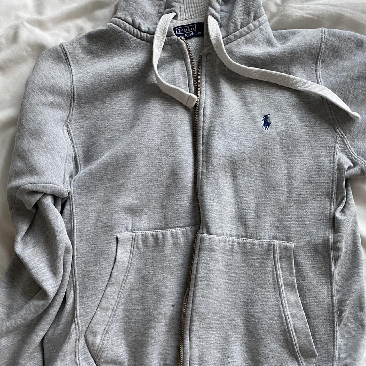Polo Ralph Lauren Grey hoodie. Zip is gone but... - Depop