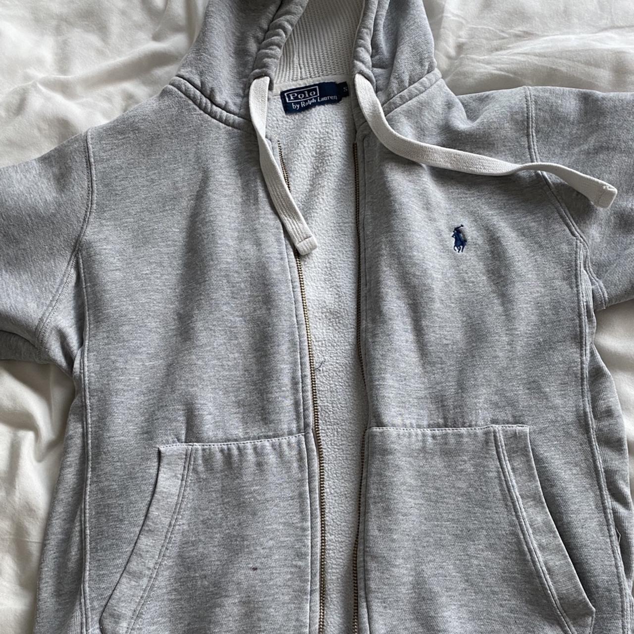 Polo Ralph Lauren Grey hoodie. Zip is gone but... - Depop