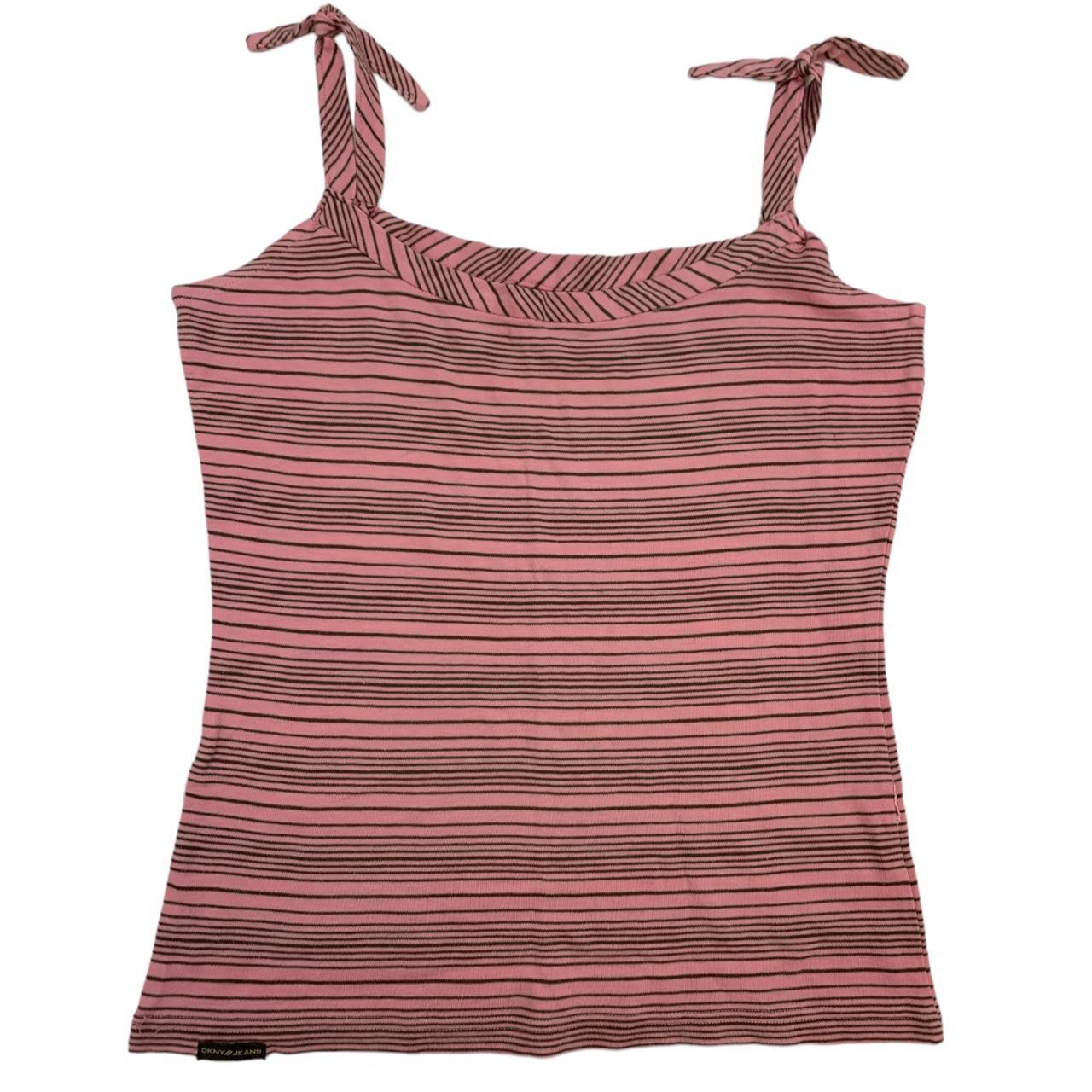 00s DKNY pink striped cami vest top No labels... - Depop