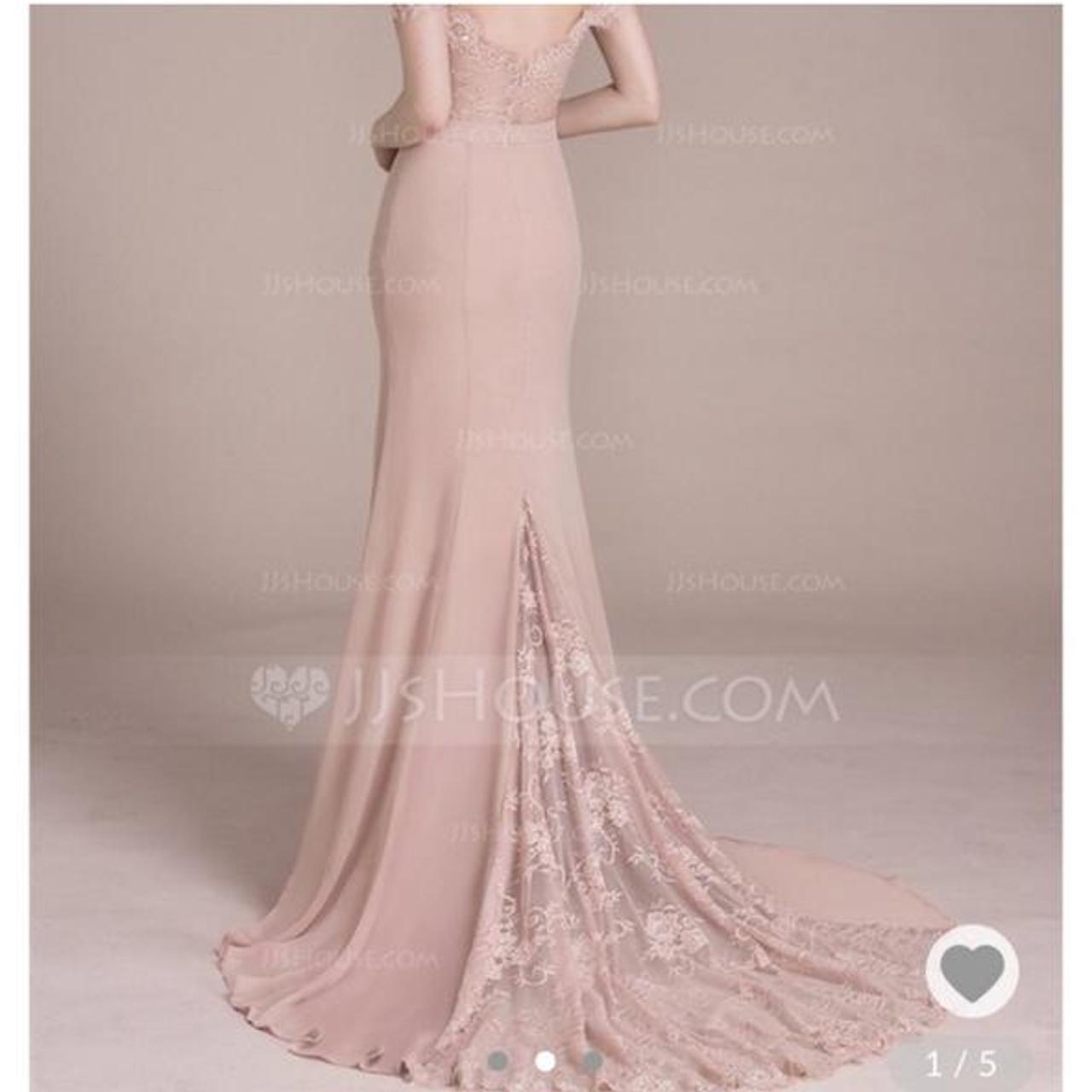 Dusty Rose off the shoulder trumpet prom dress with... - Depop