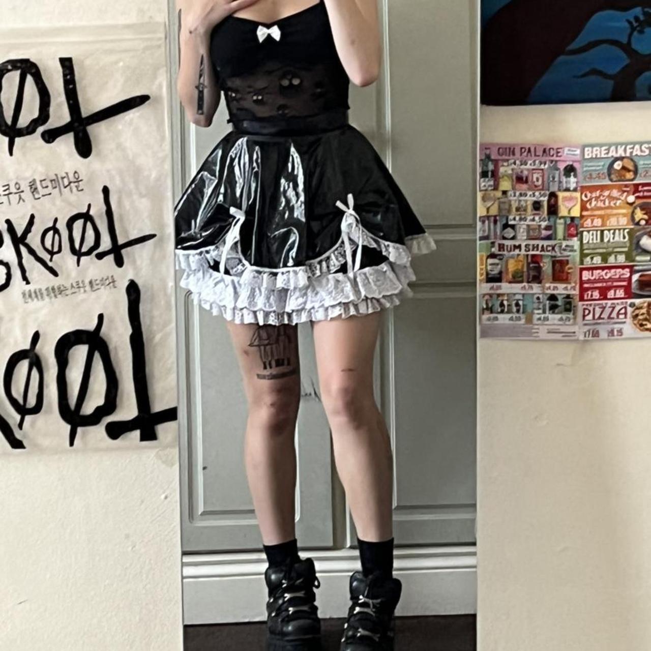 the coolest PVC gothic layer skirt !!! - [ This... - Depop