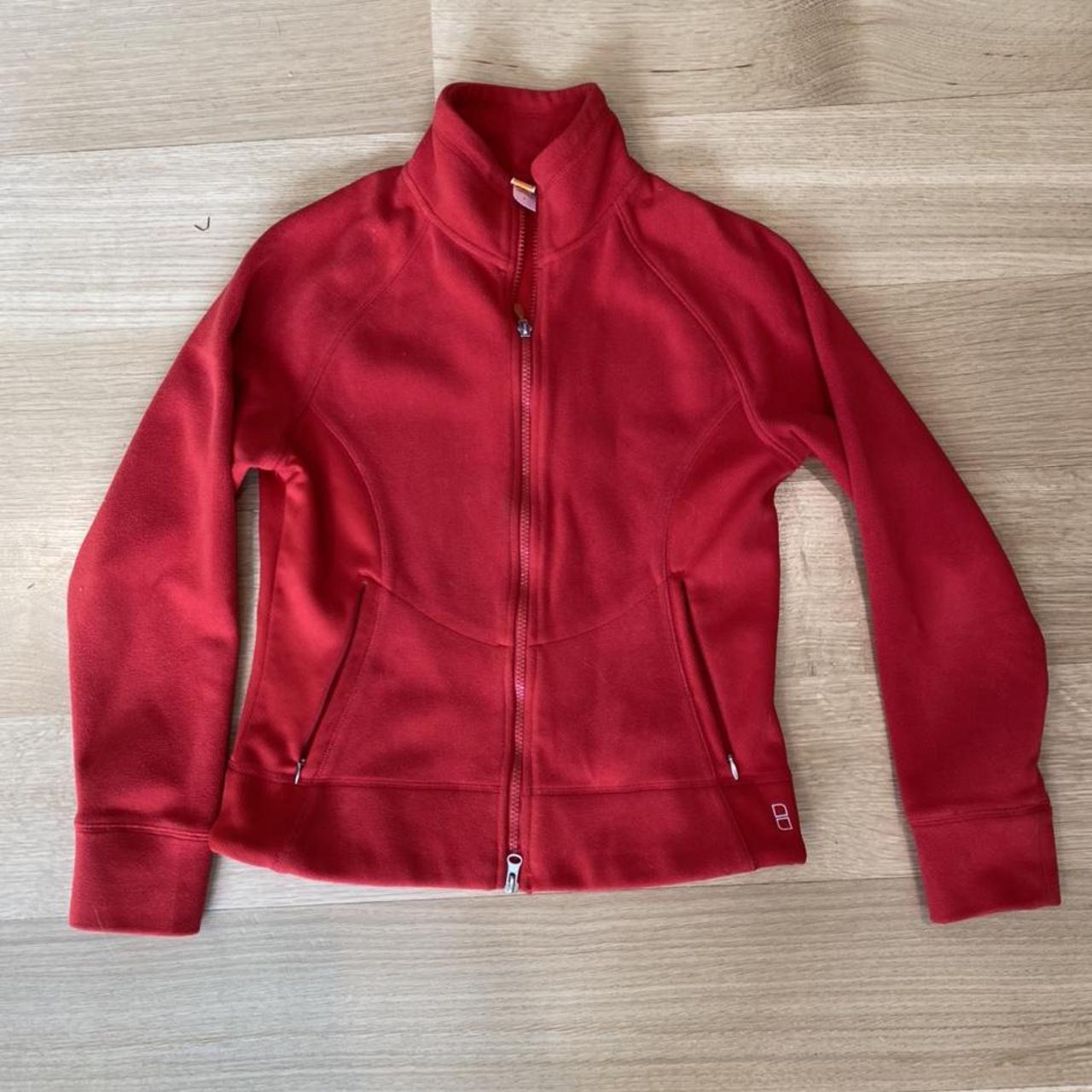 Red fleece zip up So cute and super soft and warm... - Depop