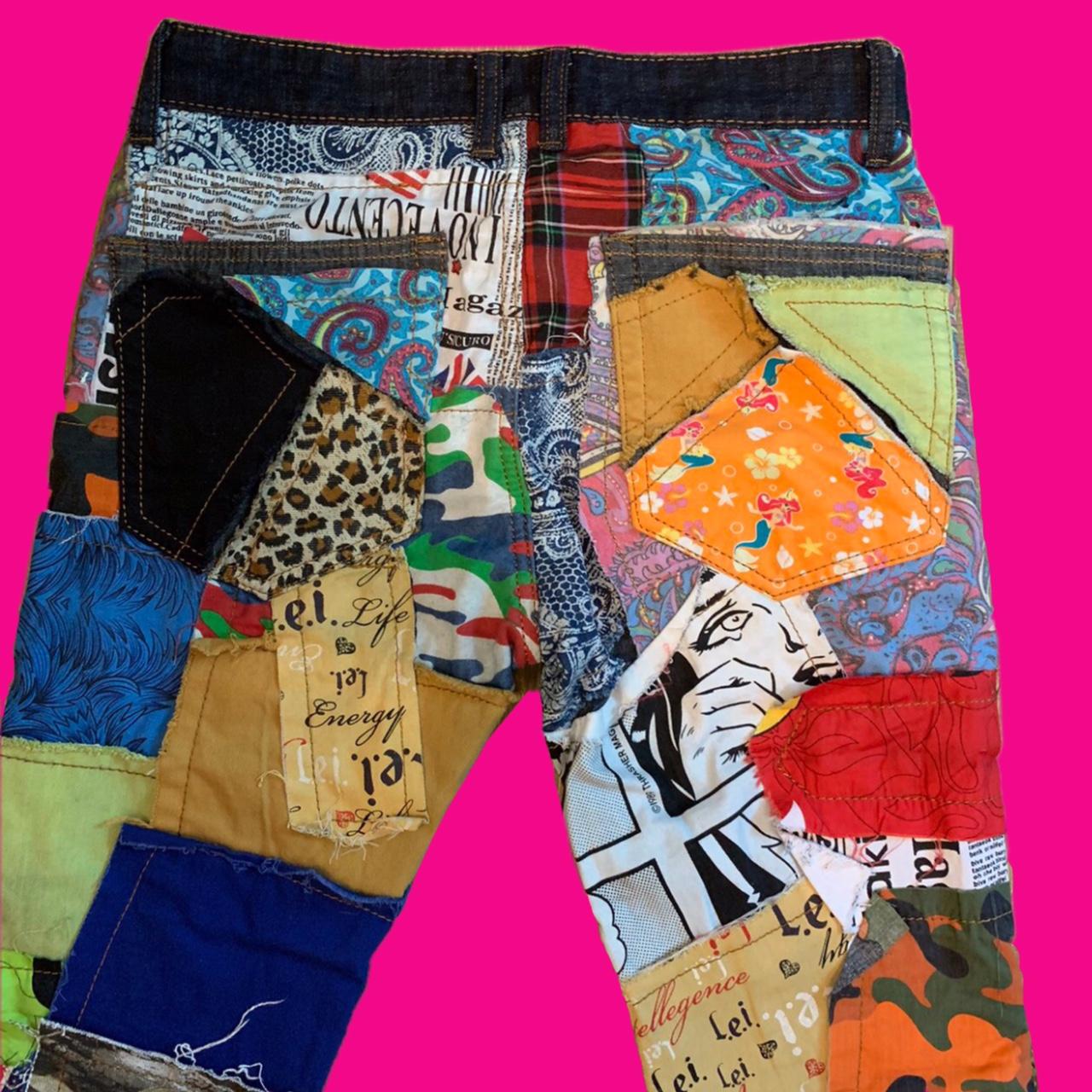 one of a kind biepa patchwork jeans size 29 but im... - Depop