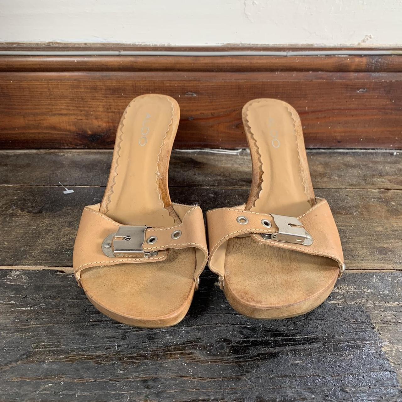 ALDO Women's Tan Clogs | Depop