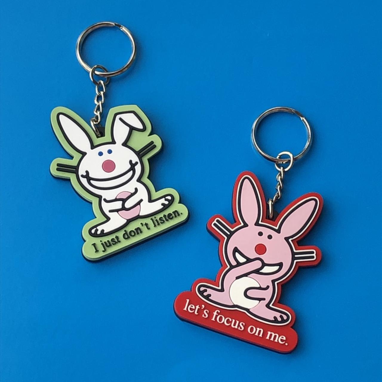 ⭐️ EARLY 2000s DEADSTOCK HAPPY BUNNY KEYCHAIN ⭐️ 🔥... | Depop