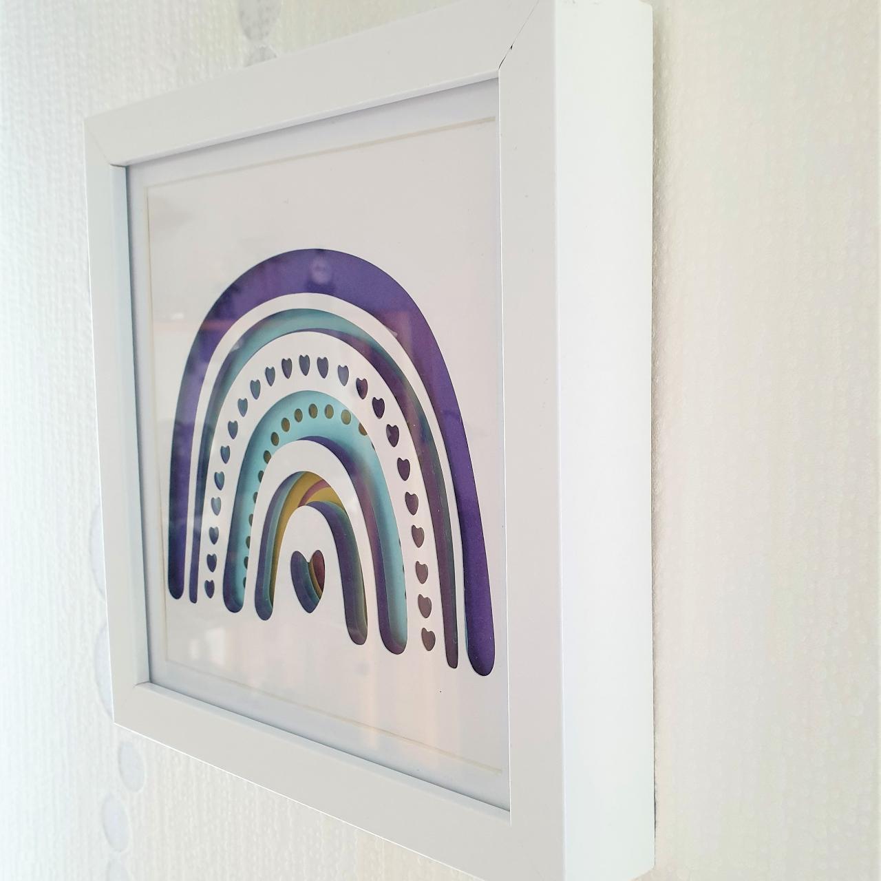 Framed 3D Layered Rainbow Made from several layers... - Depop