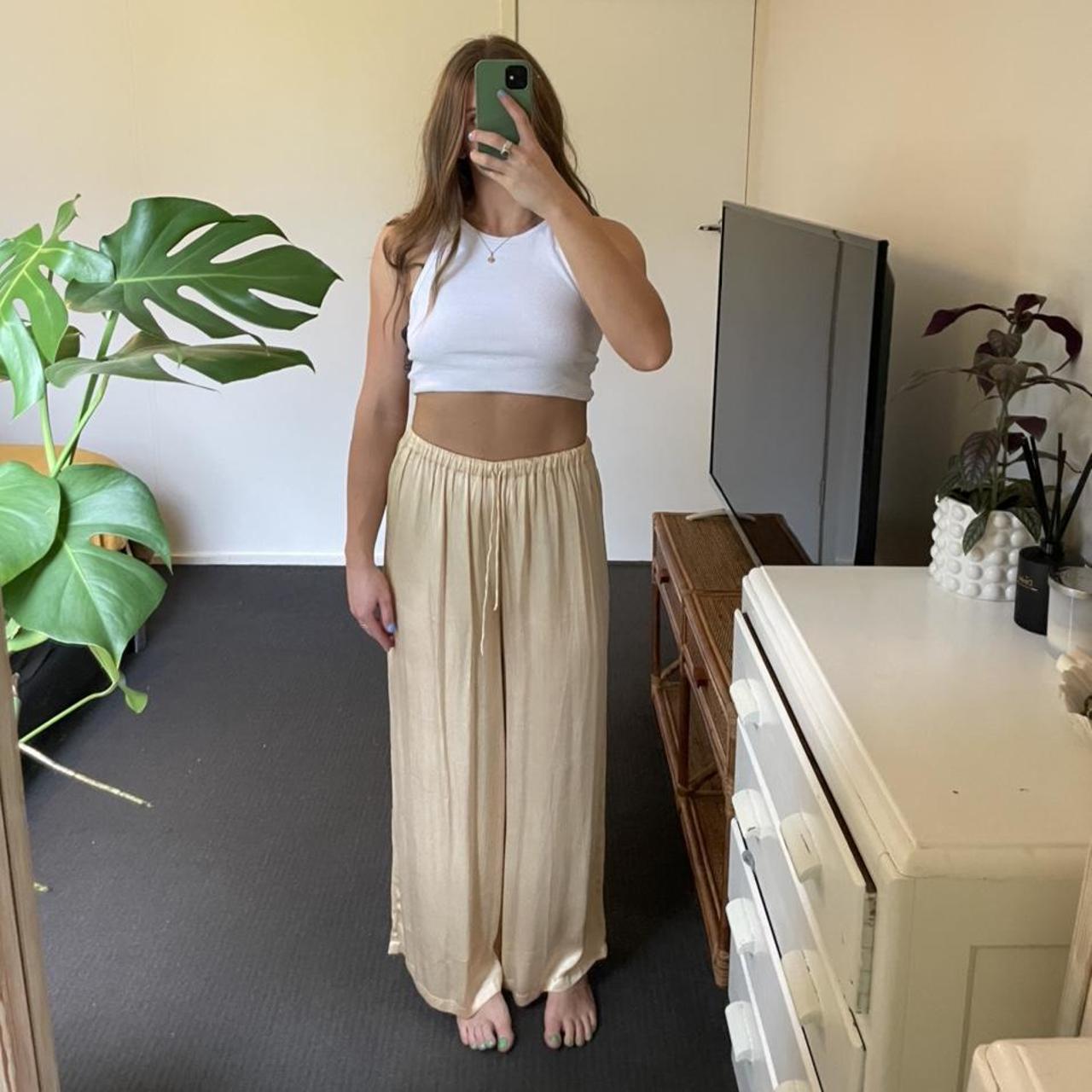 Zulu and Zephry gold wide leg pants / so beautiful... - Depop