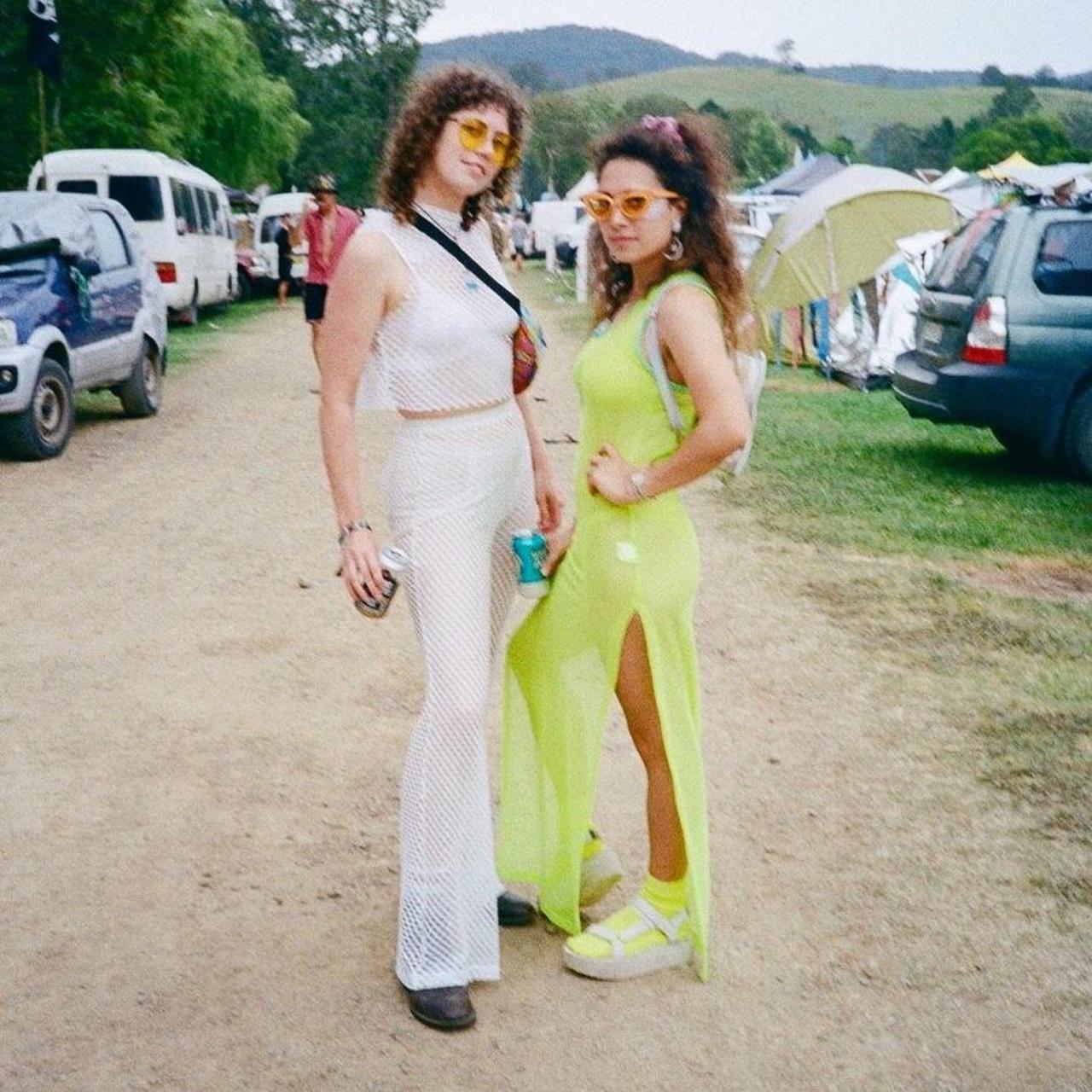 CYBERDOG green mesh rave dress Acid rave... - Depop