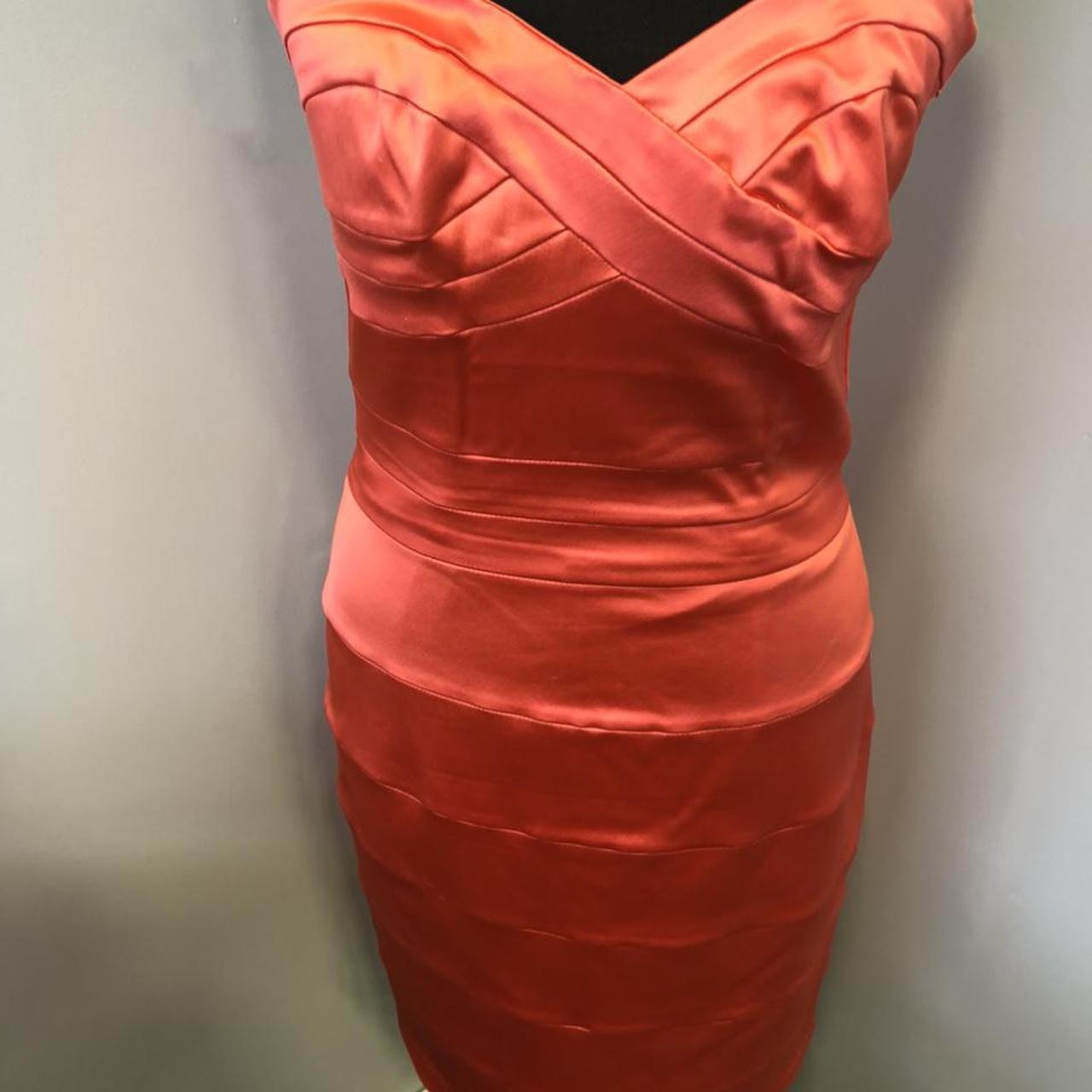 Diva orange strapless dress worn once on holiday... - Depop