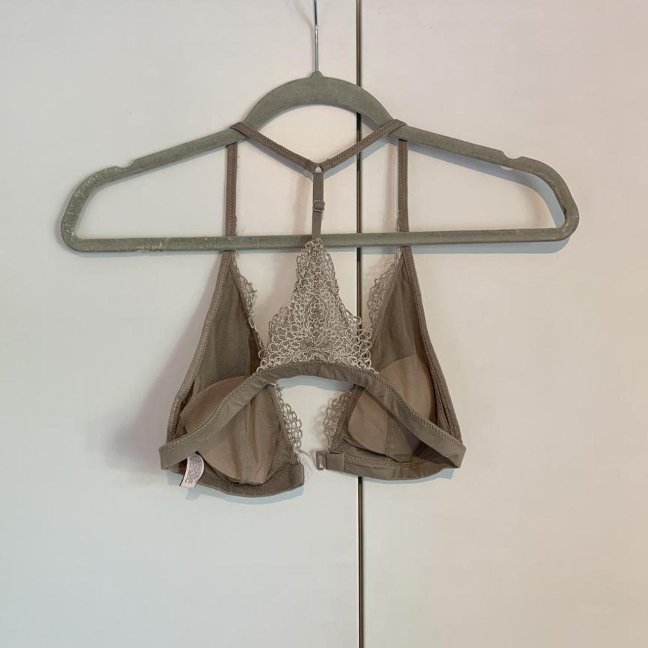 Gorgeous beige lace Victoria Secret bralet. Fits UK... - Depop