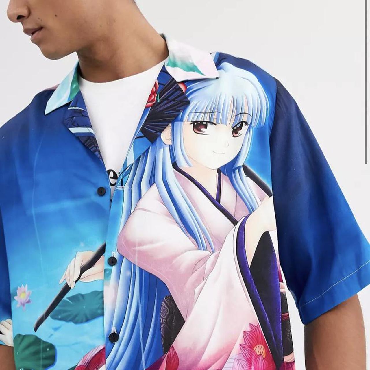 Entente Anime girl button up shirt Very rare... - Depop