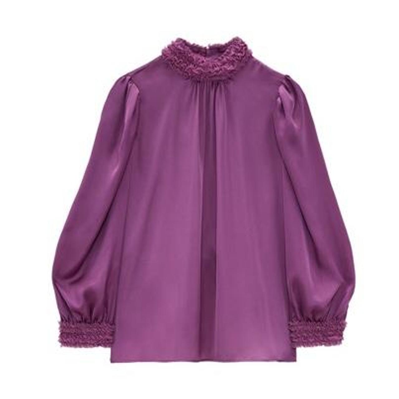 Zara pink ruffle Top Blouse - Worn once for 2... - Depop