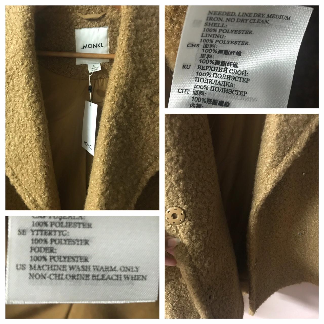 MONKI Light Brown Boucle Jacket Coat NWT. Never... - Depop