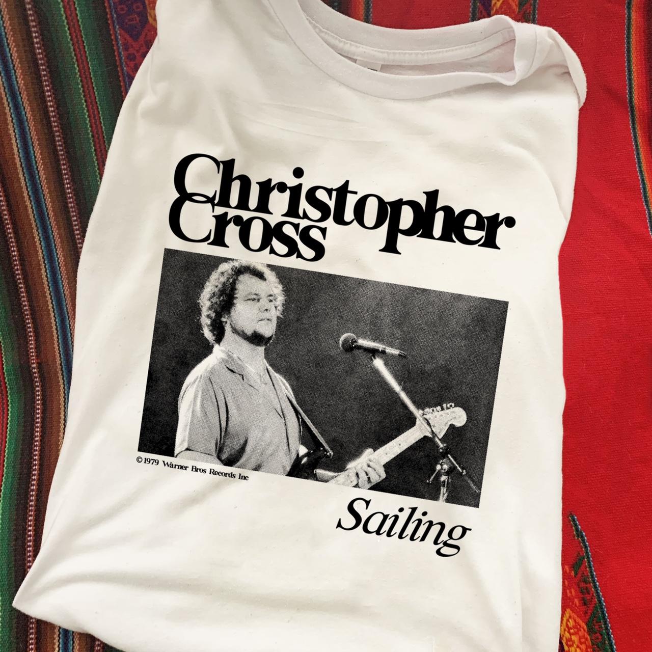 Christopher Cross Sailing Tee. Black ink on white.... - Depop