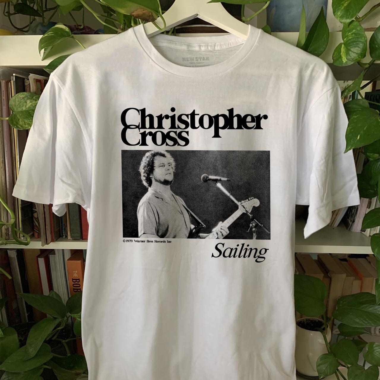Christopher Cross Sailing Tee. Black ink on white.... - Depop