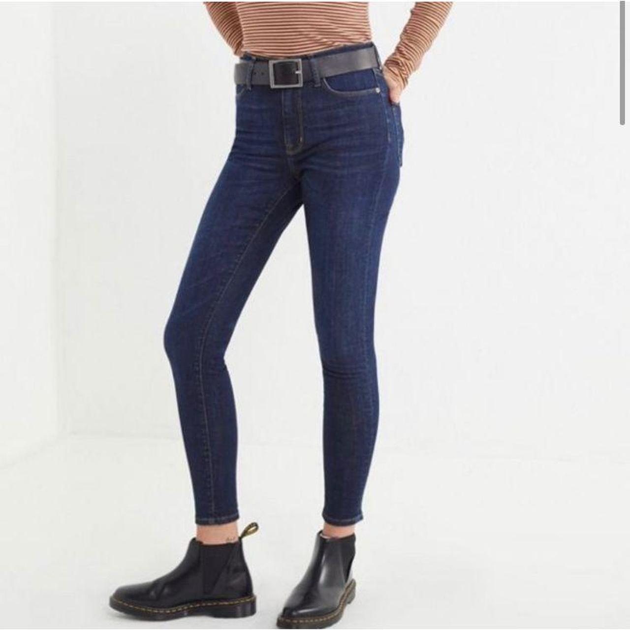 bdg high rise twig ankle jeans dark wash size 28... - Depop