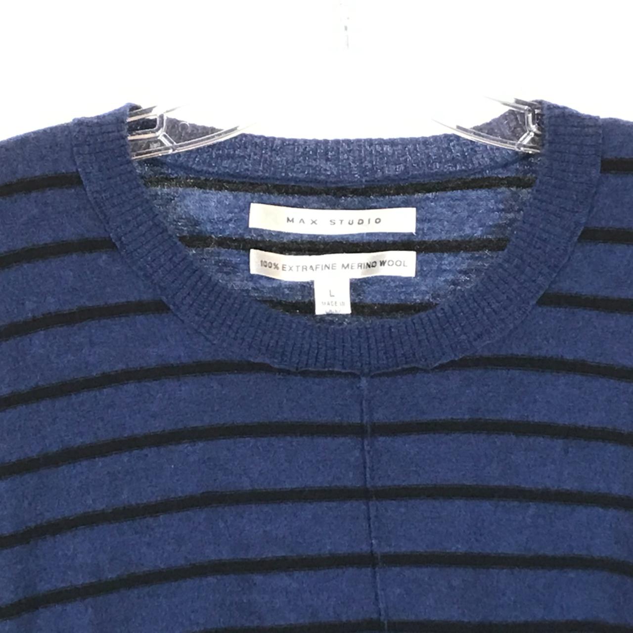 Pure Merino Wool Striped Sweater Max Studio Crew... - Depop