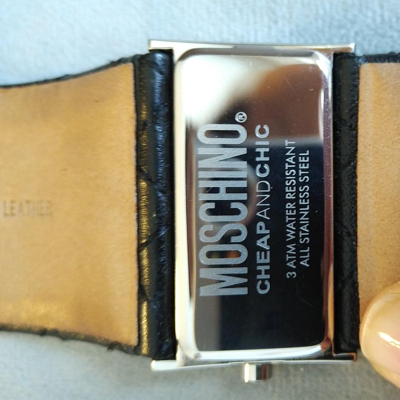 MOSCHINO Vintage Watch, Leather Black - Perfect... - Depop