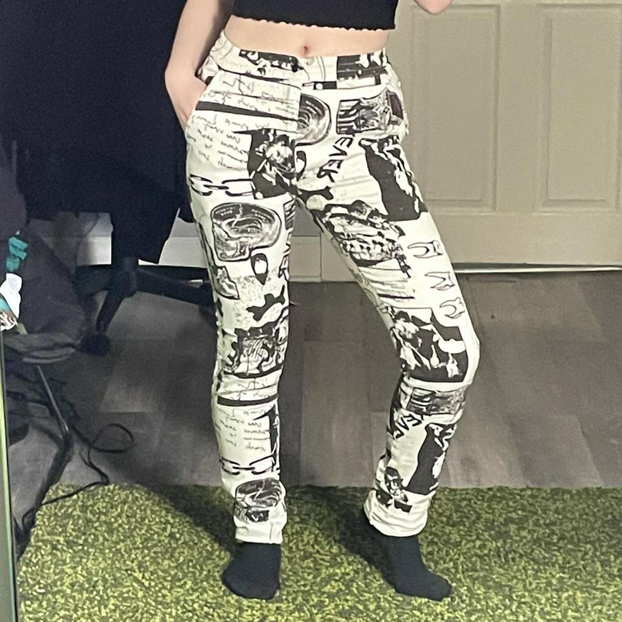 urban outfitters graphic form fitting pants has... - Depop
