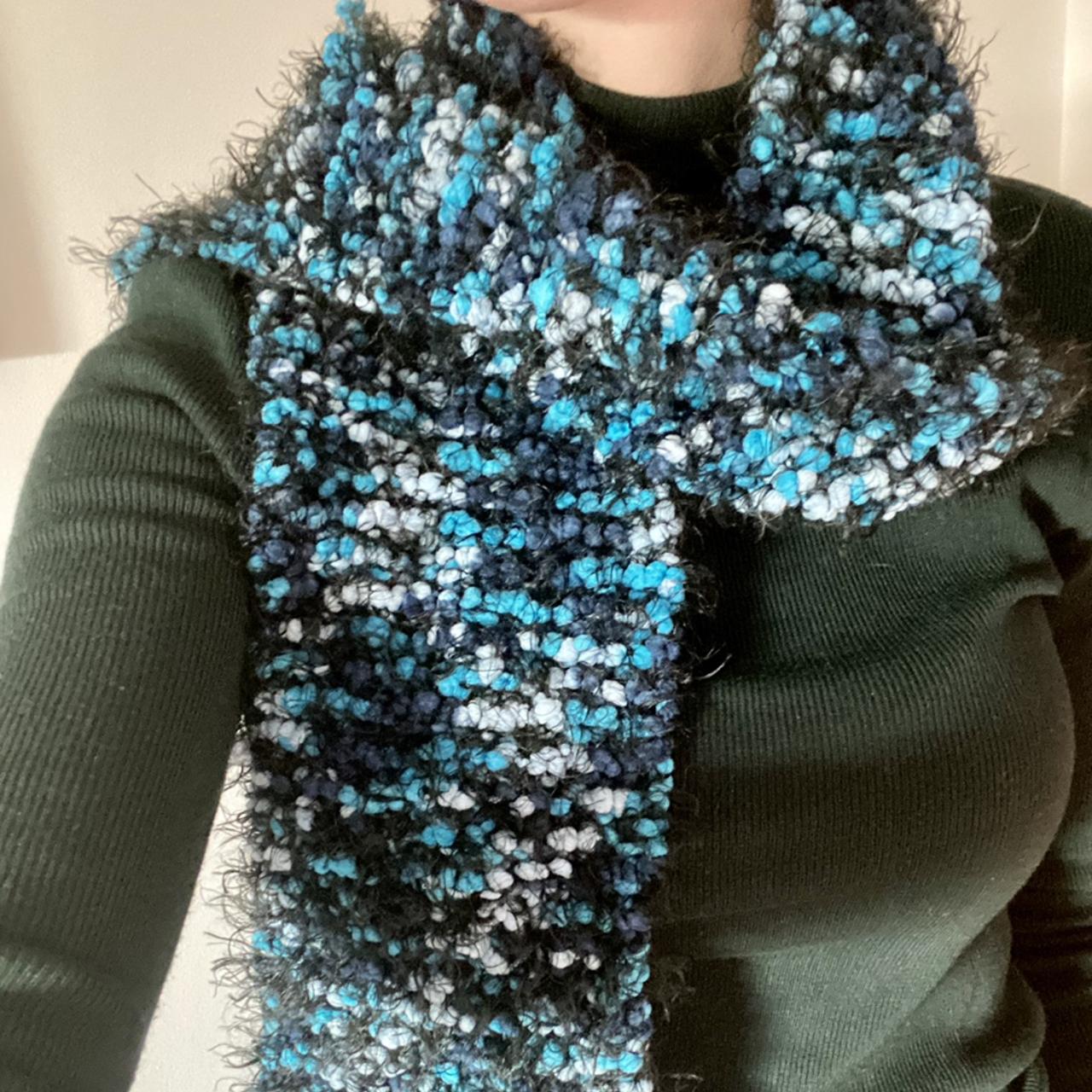 Super soft fluffy scarf, different shades of blue.... - Depop