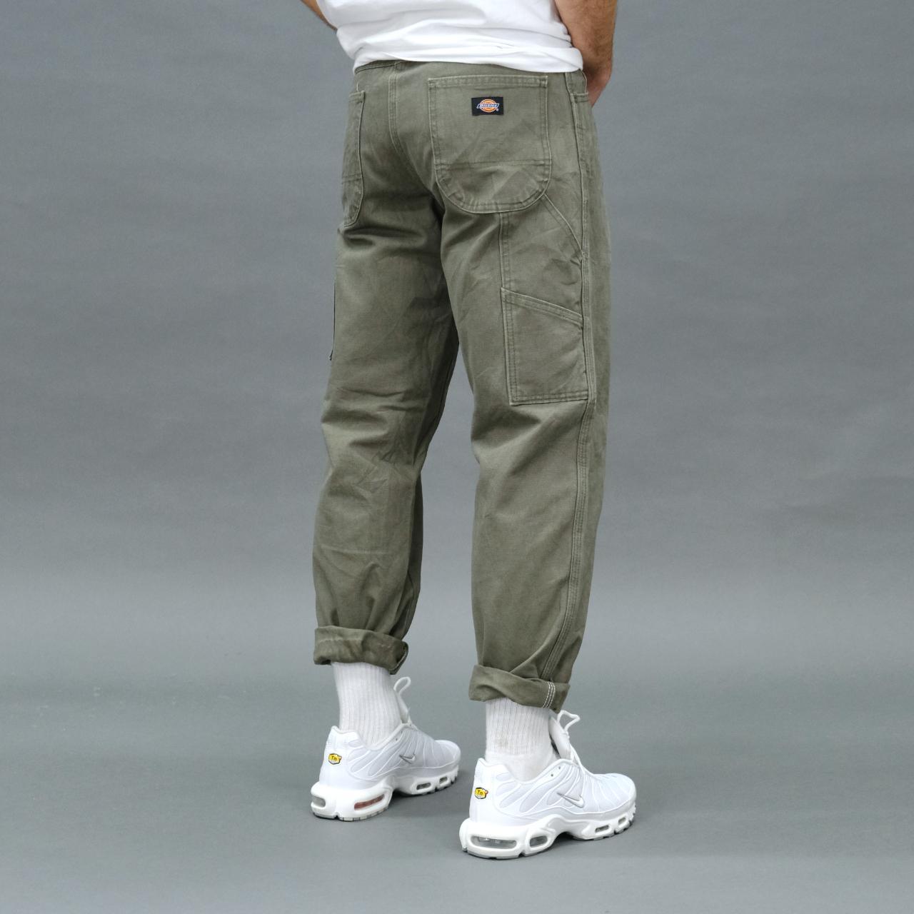 Dickies Carpenter Jeans In Khaki Green Denim Depop