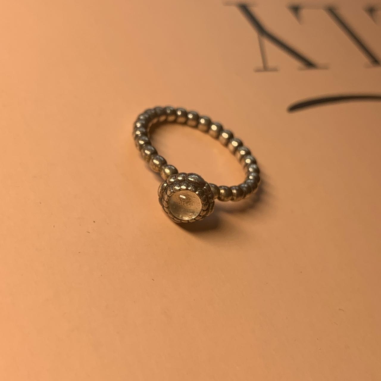 Pandora April birthstone ring size 52 silver ... - Depop