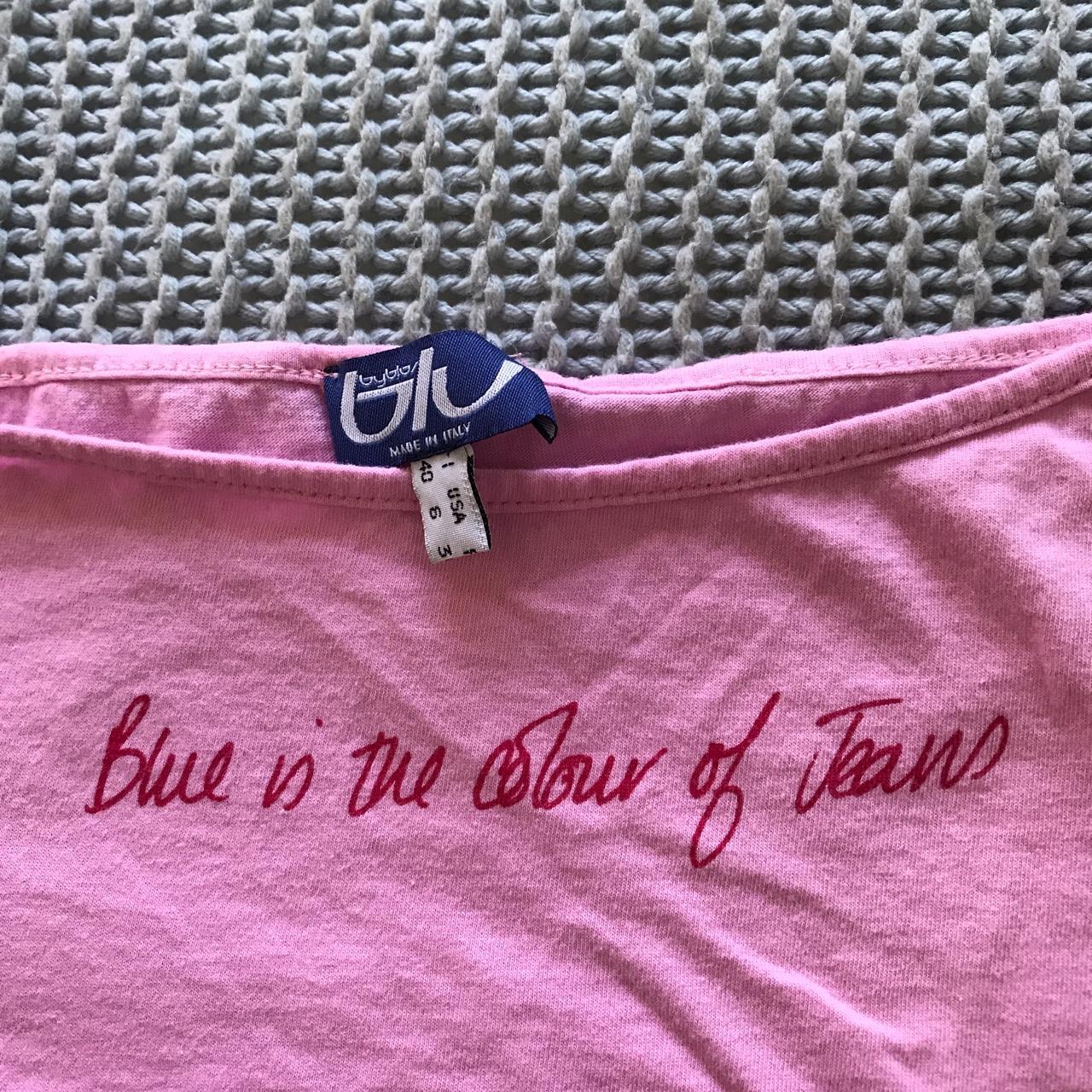 byblos blu tank top made in italy! designer... - Depop