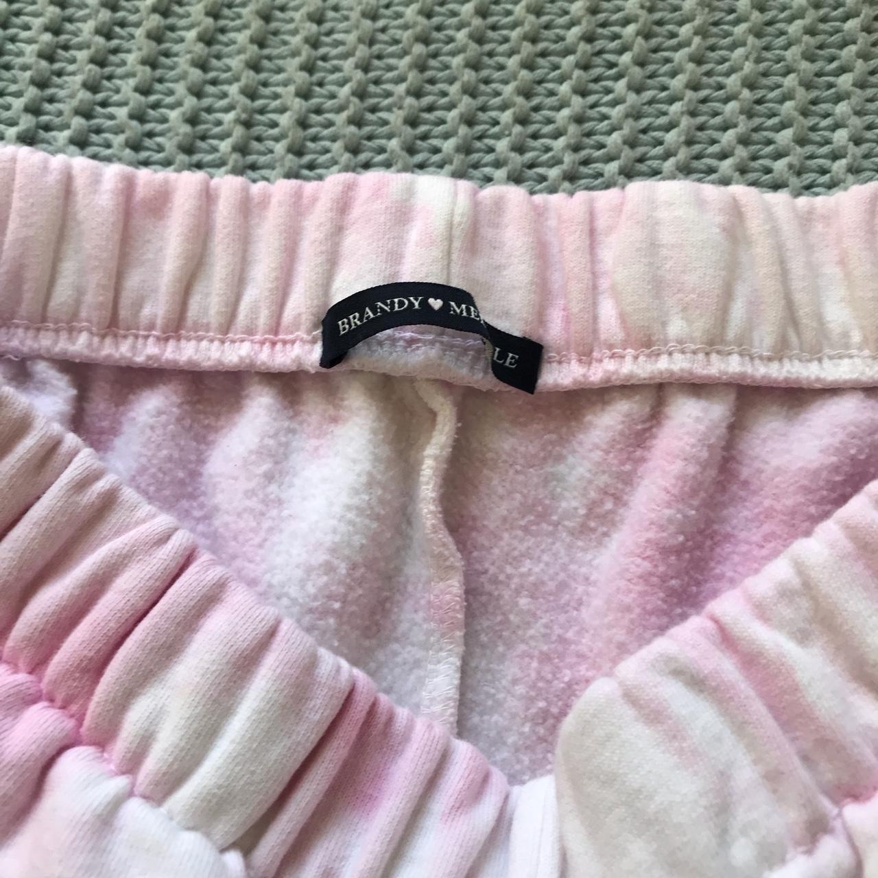 brandy melville rosa sweatpants tie dye pink white... - Depop
