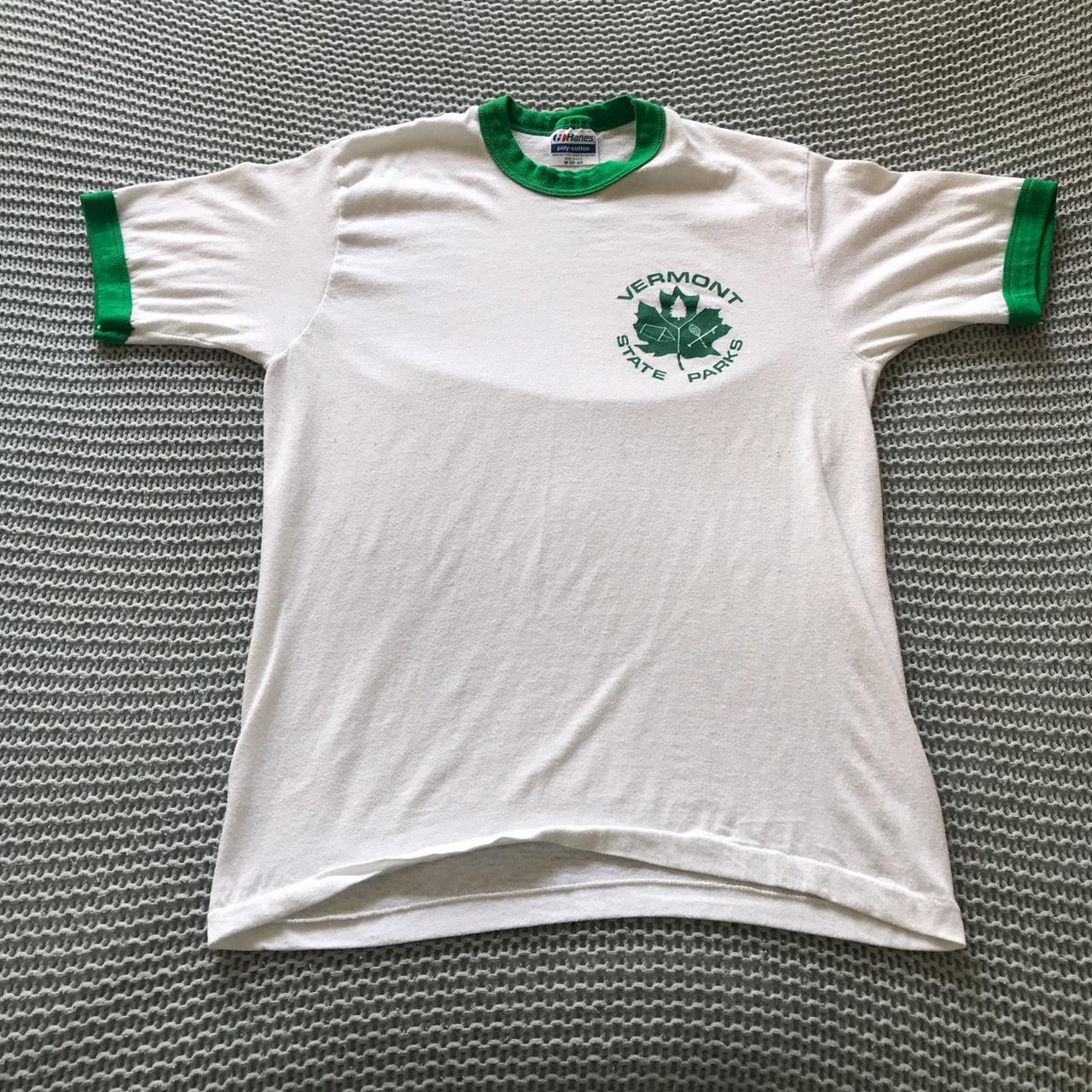 vintage ringer tee single stitch 1980s vermont... - Depop