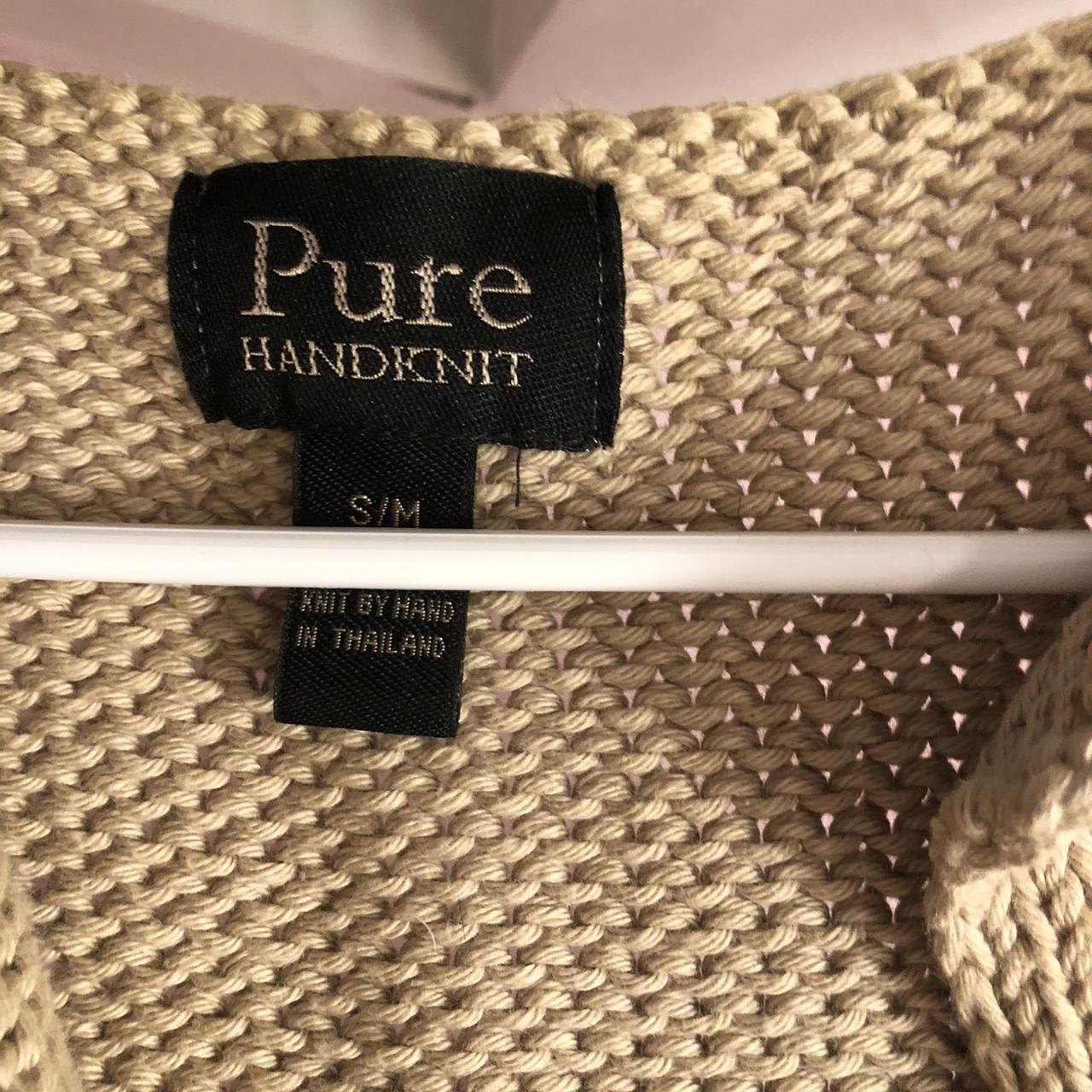 PURE HANDKNIT tan sweater / cardigan , never worn &... - Depop