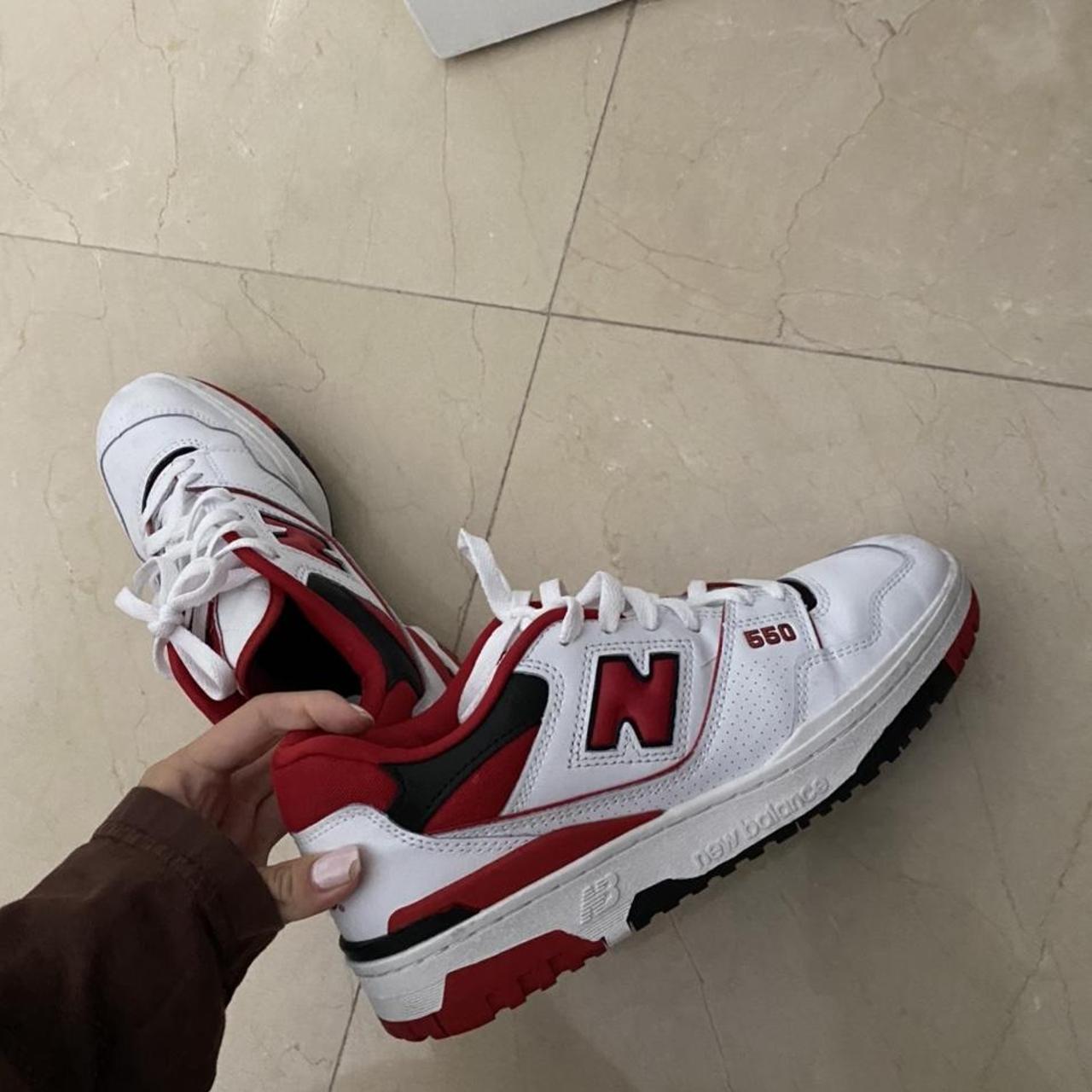 New Balance 550 Red Super Cool Not my style Worn... - Depop