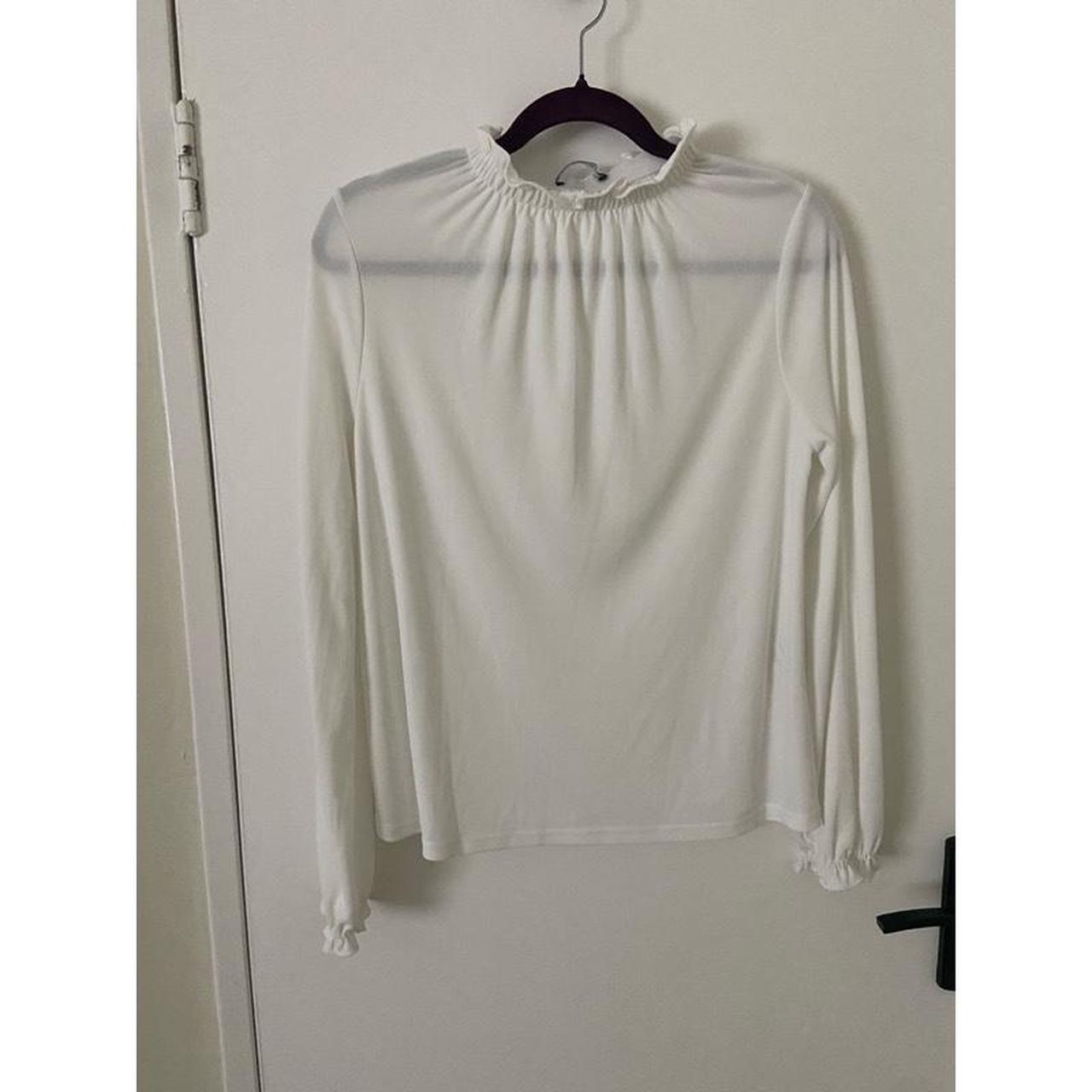 Zara white ruffled blouse Size M Perfect staple... - Depop