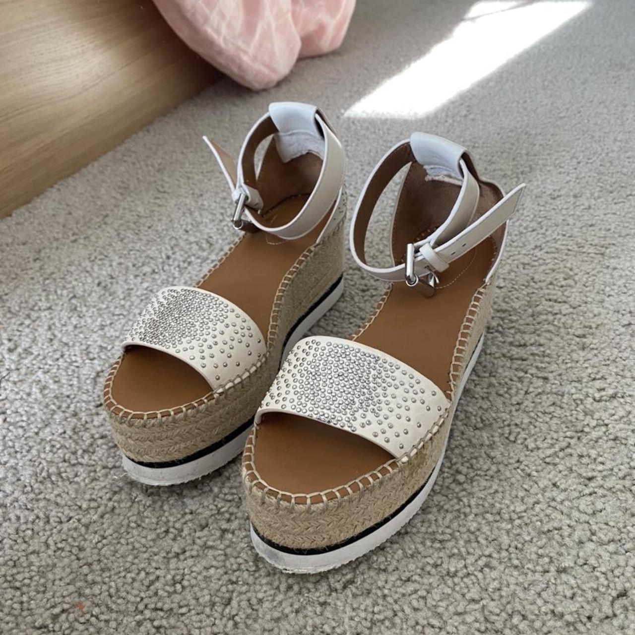 See by Chloé Women's White and Cream Espadrilles | Depop