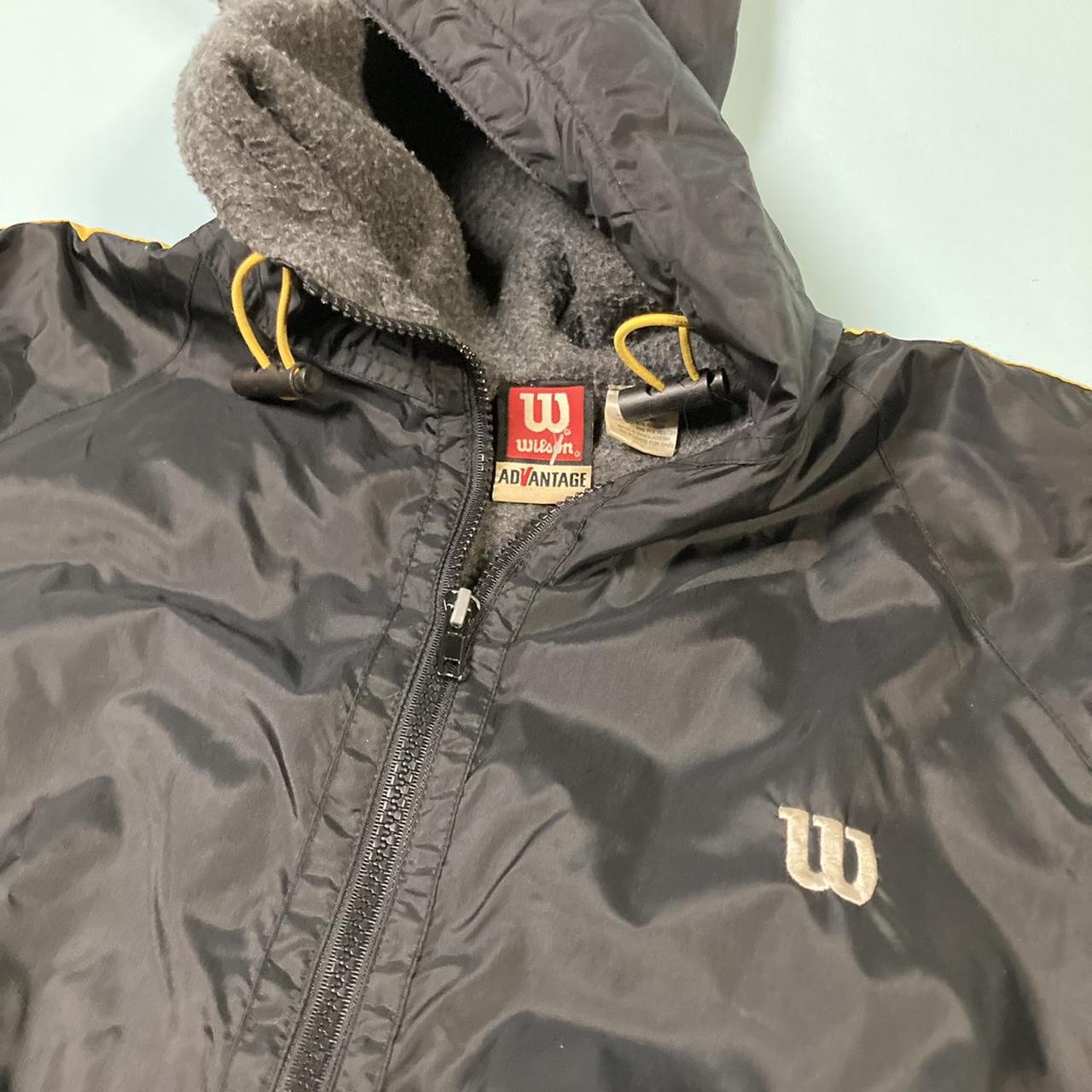 90s vintage wilson tennis fleece lined jacket in... - Depop