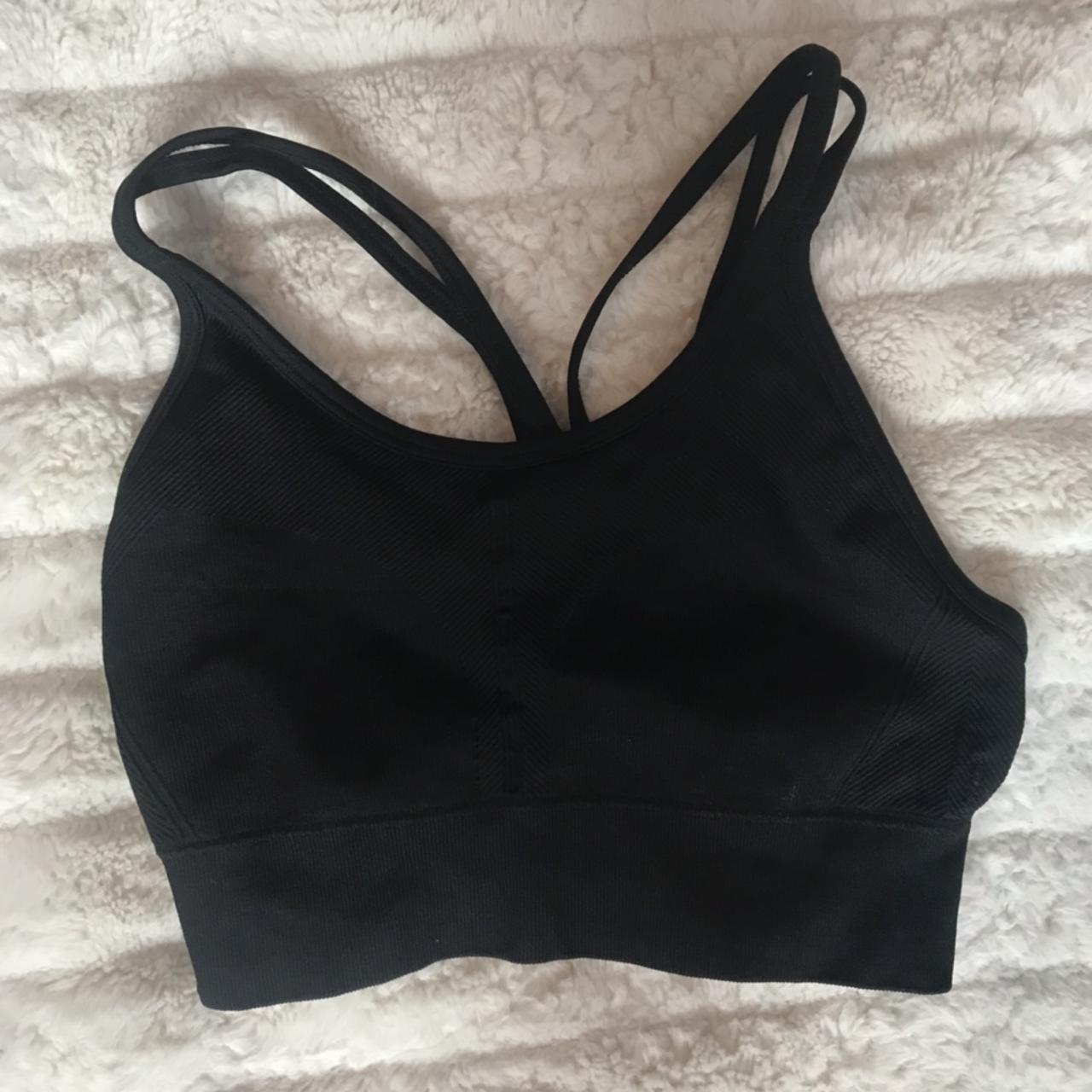 black fabletics sports bra. wore once and it was... - Depop