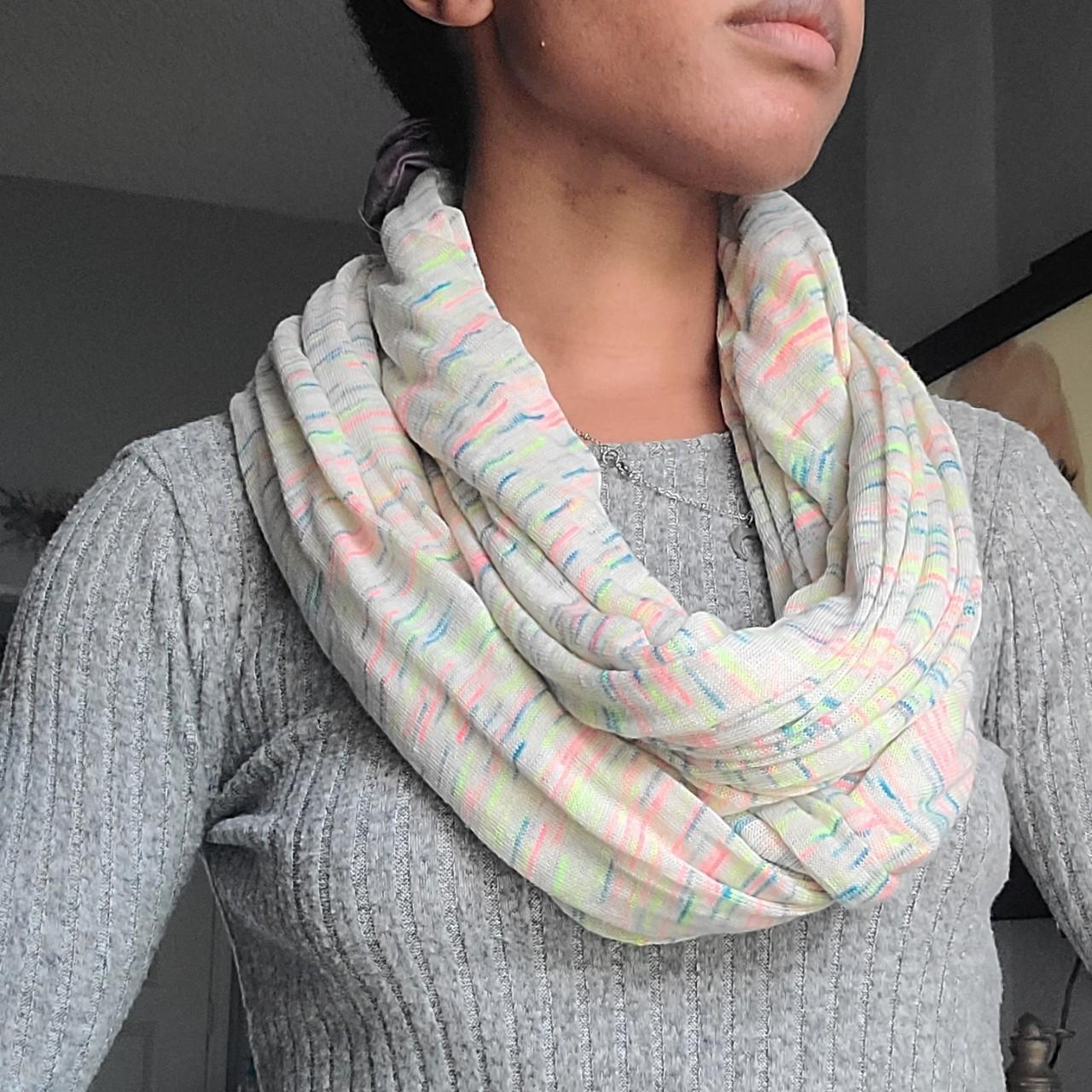 Cream / beige multi colored infinity scarf 🧣🌸So... - Depop