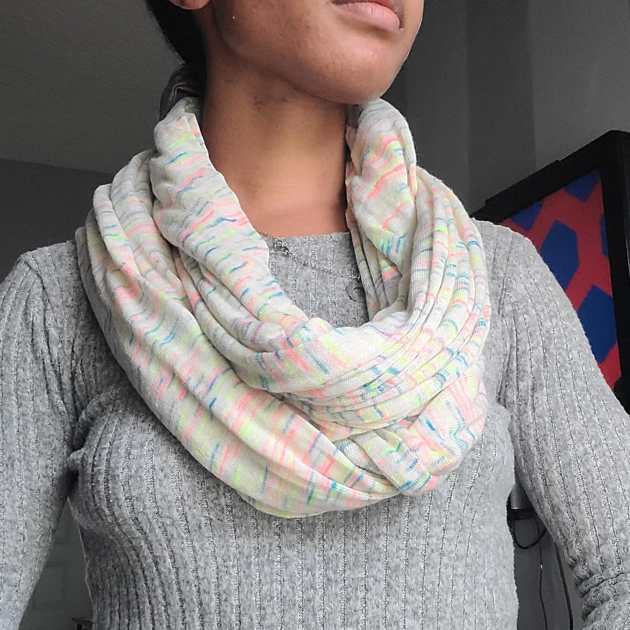 Cream / beige multi colored infinity scarf 🧣🌸So... - Depop