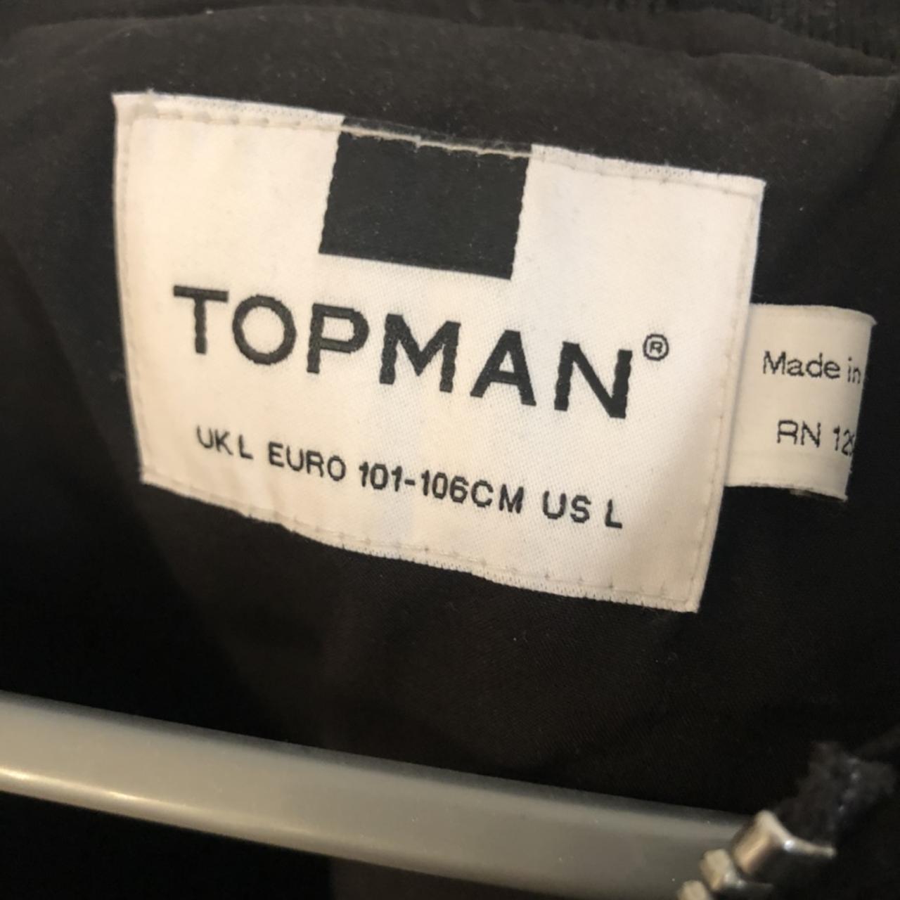 Large Black Topman bomber jacket. Used. Good condition. - Depop