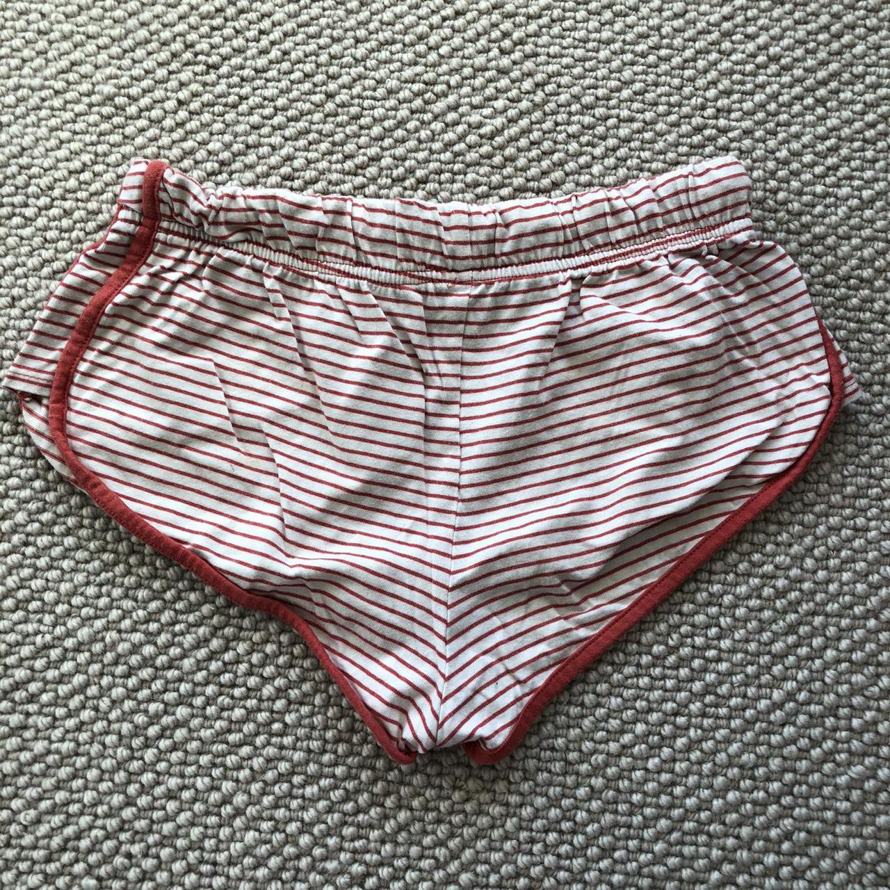 Topshop 80s style knicker shorts in red and white... | Depop