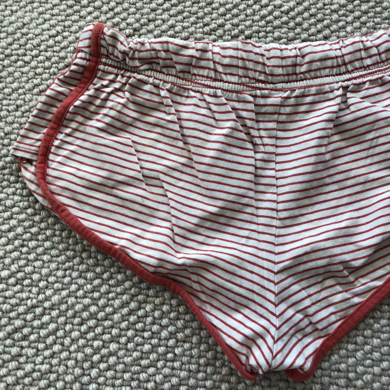 Topshop 80s style knicker shorts in red and white... - Depop