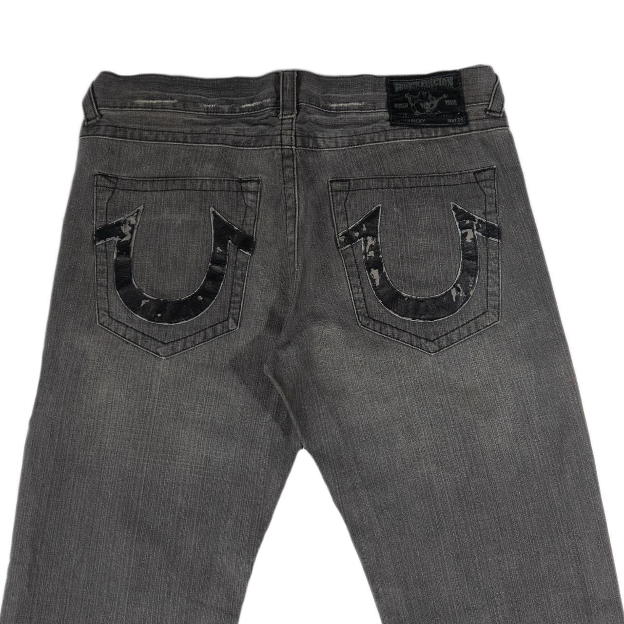 Vintage True Religion Grey Jeans Double Stitch Denim... - Depop