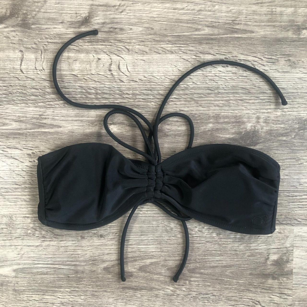 VGUC Op Swimwear Black Halter String Bandeau... - Depop